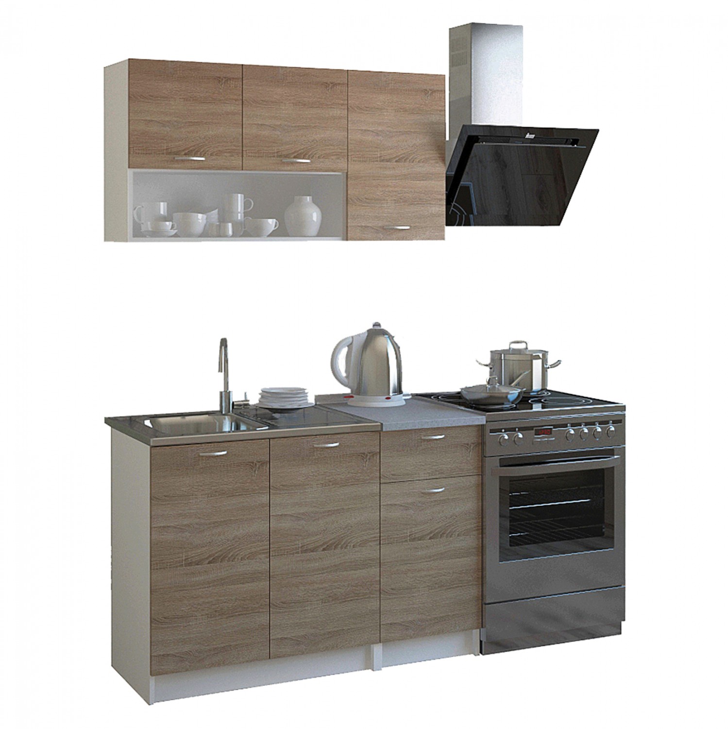 ΣΥΝΘΕΣΗ ΚΟΥΖΙΝΑΣ JADIEL ΜΕΛΑΜΙΝΗ SONAMA-ΛΕΥΚΟ HM2440 120x46-29,2 εκ ...